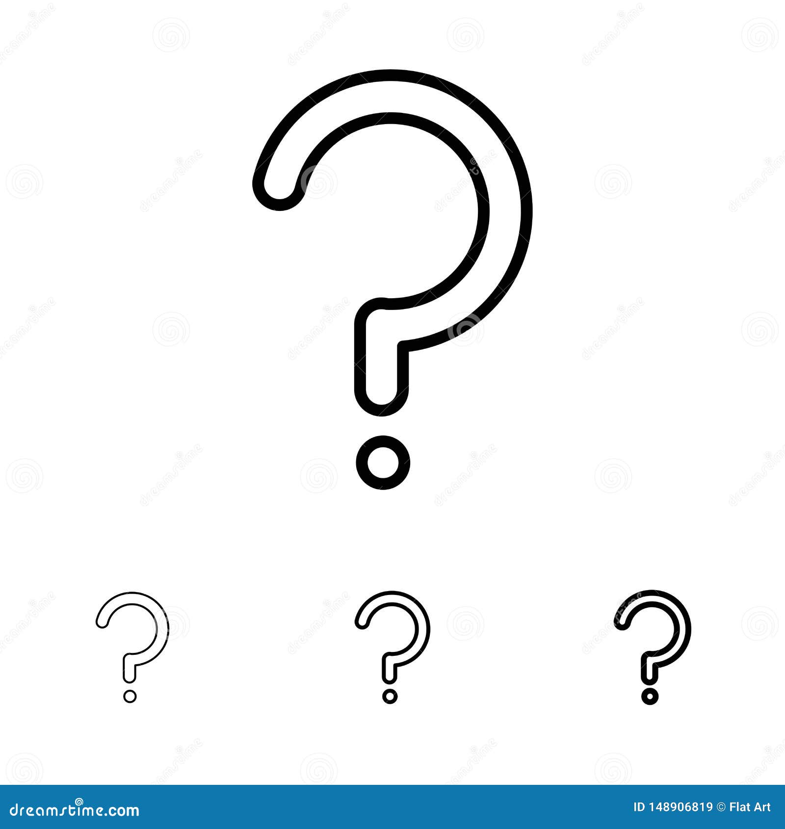 Help, Question, Question Mark, Mark Bold and Thin Black Line Icon Set ...
