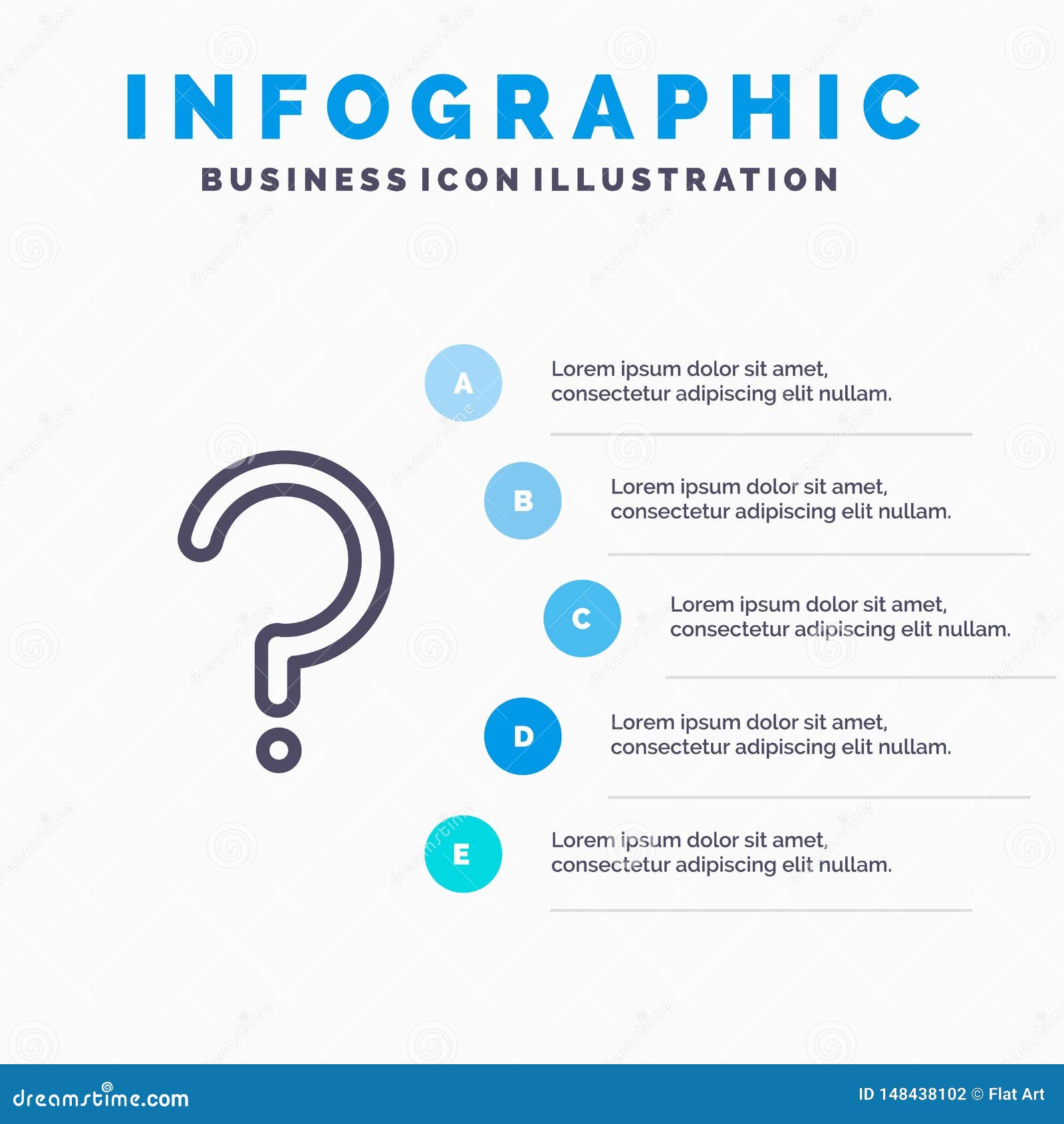 Help, Question, Question Mark, Mark Line Icon with 5 Steps Presentation ...