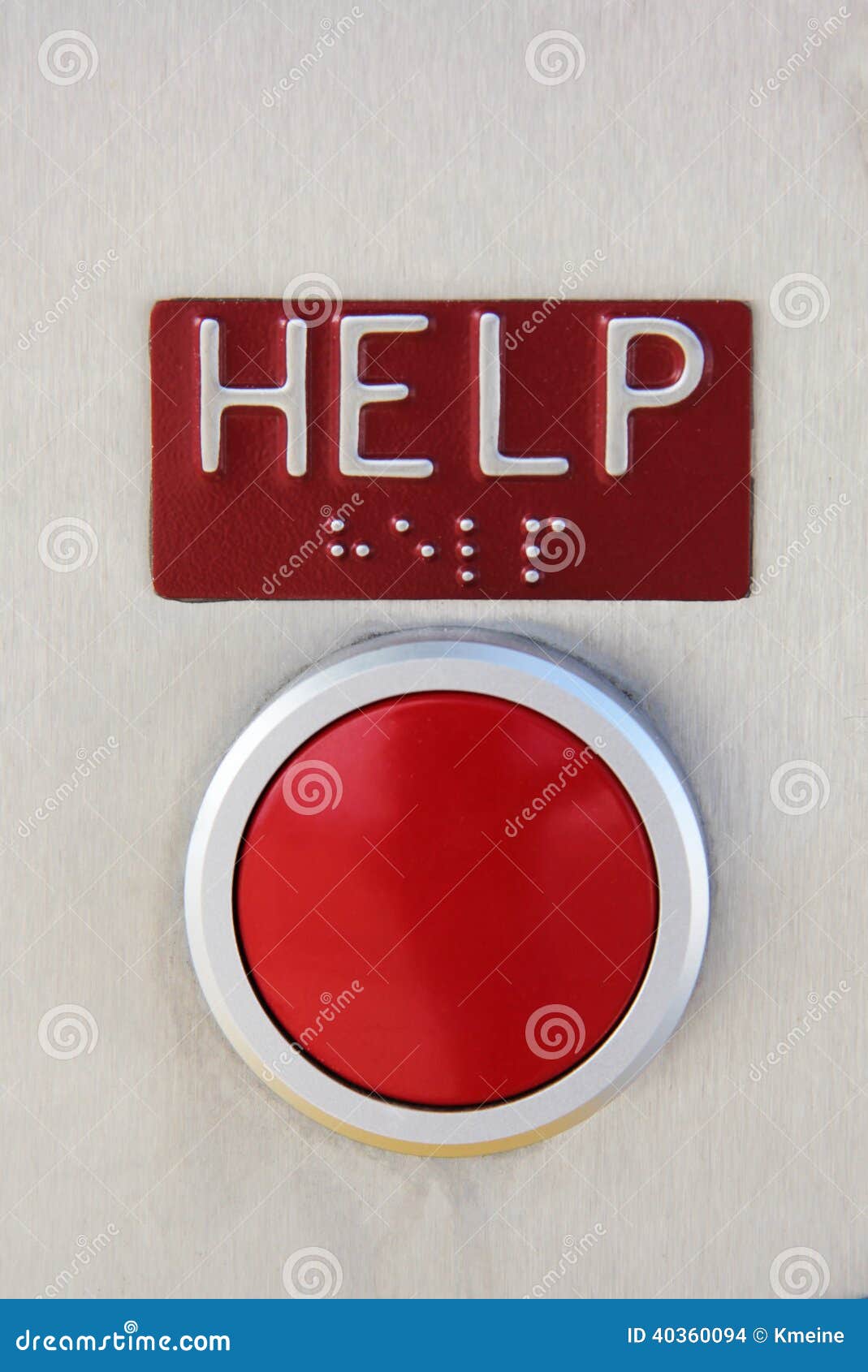 HELP Red Emergency Button with Brail Stock Photo - Image of help ...