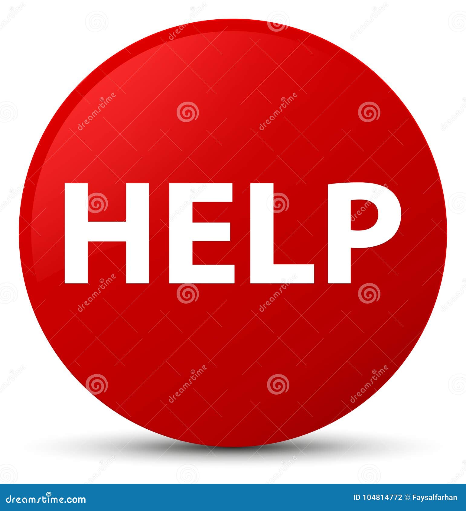 Help red round button stock illustration. Illustration of assist ...