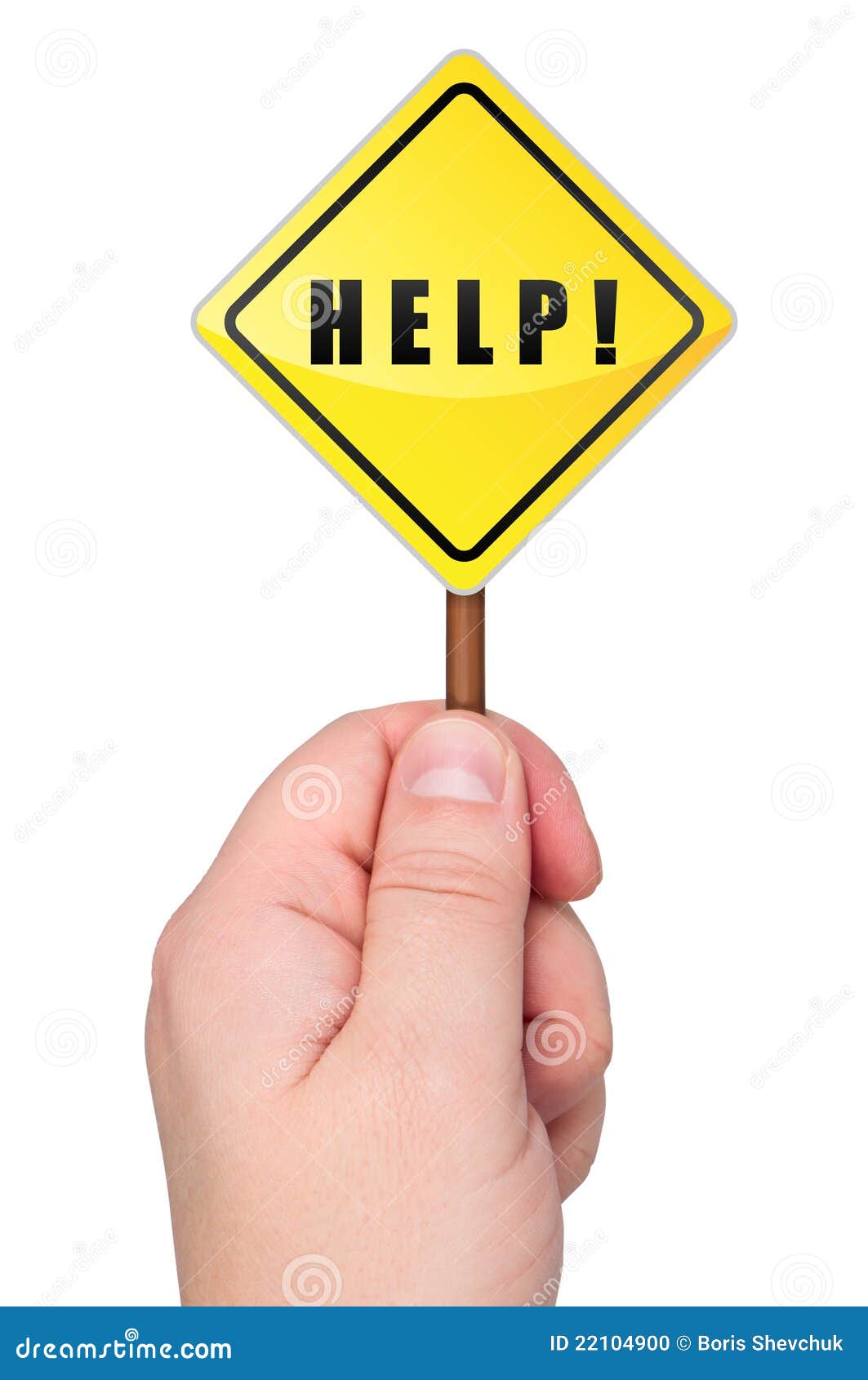 Help Road Sign In Hand Isolated. Stock Photo - Image: 22104900