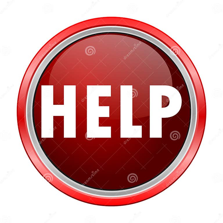 Help Round Metallic Red Button Stock Vector - Illustration of quality ...