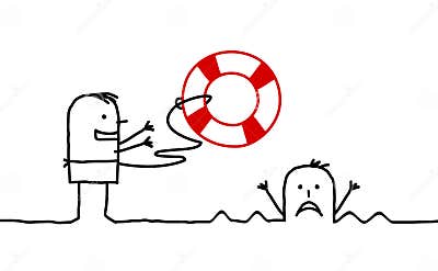 Help & save stock vector. Illustration of line, black - 7793749