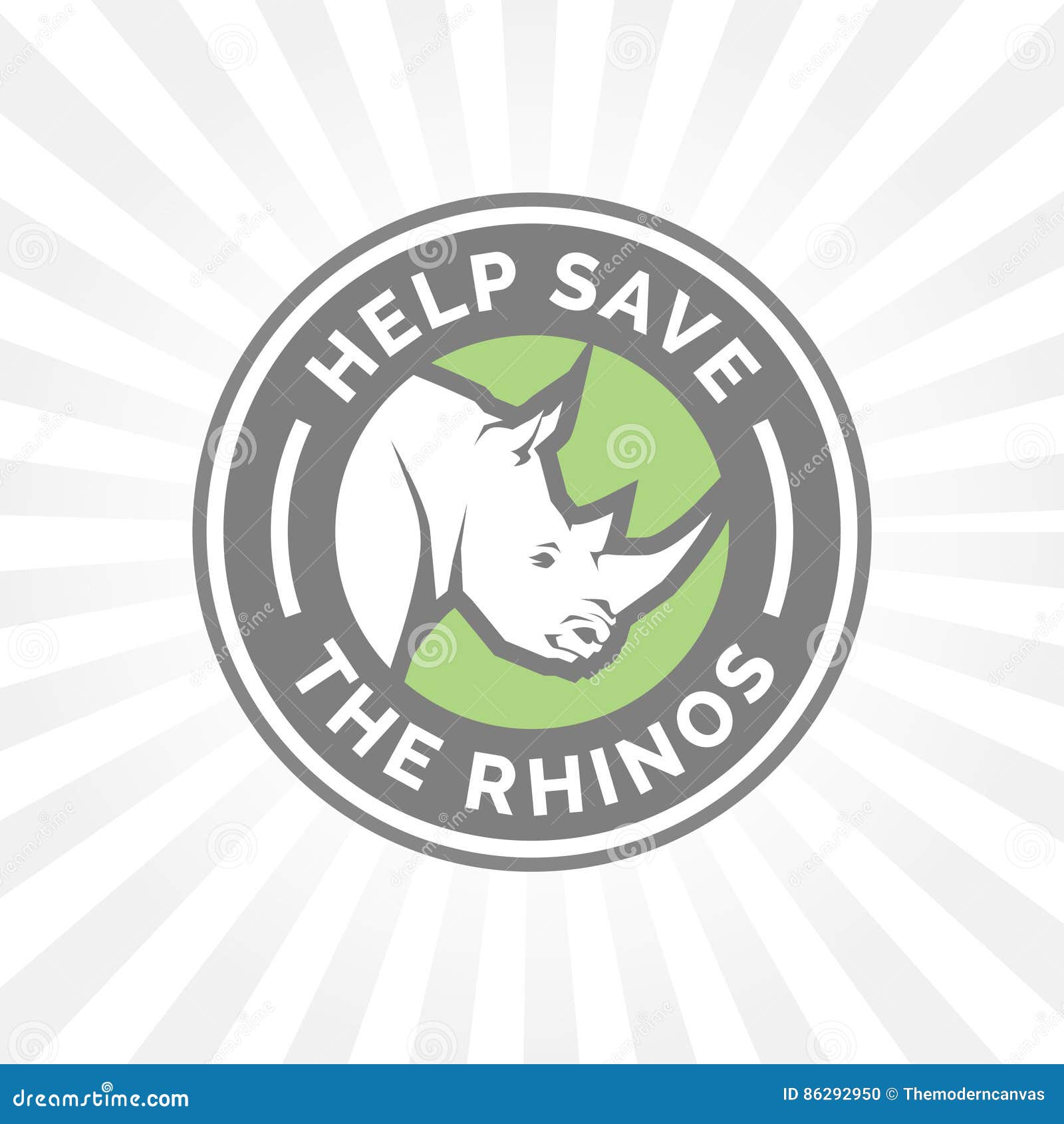 Save The Rhino Logo World Save The Rhino Day Vector. Stock Vector
