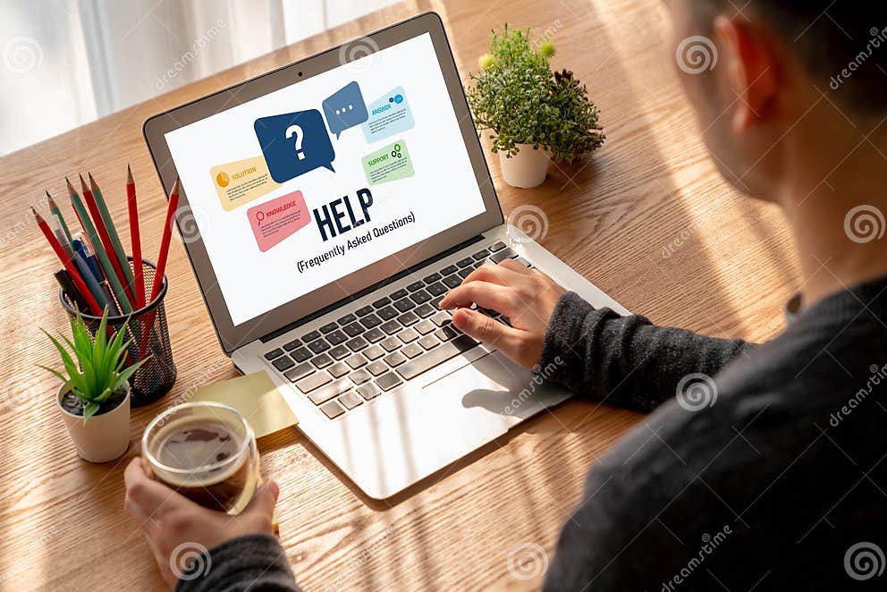 Help Screen on the Website Provide Answer To FAQ Snugly Stock Image ...