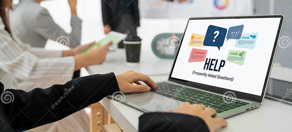 Help Screen on the Website Provide Answer To FAQ Snugly Stock Photo ...