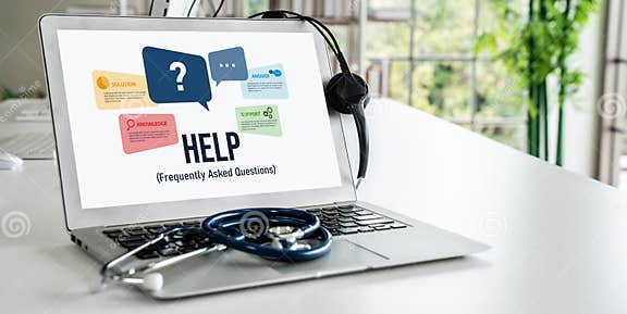 Help Screen on the Website Provide Answer To FAQ Snugly Stock Photo ...