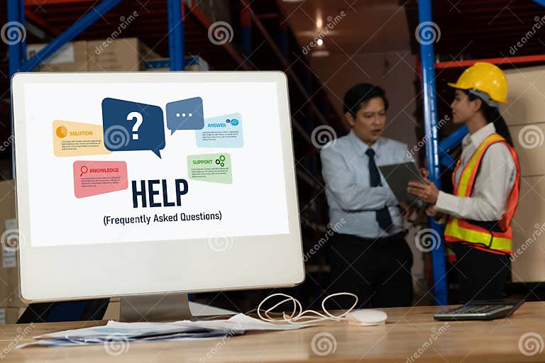 Help Screen on the Website Provide Answer To FAQ Snugly Stock Image ...
