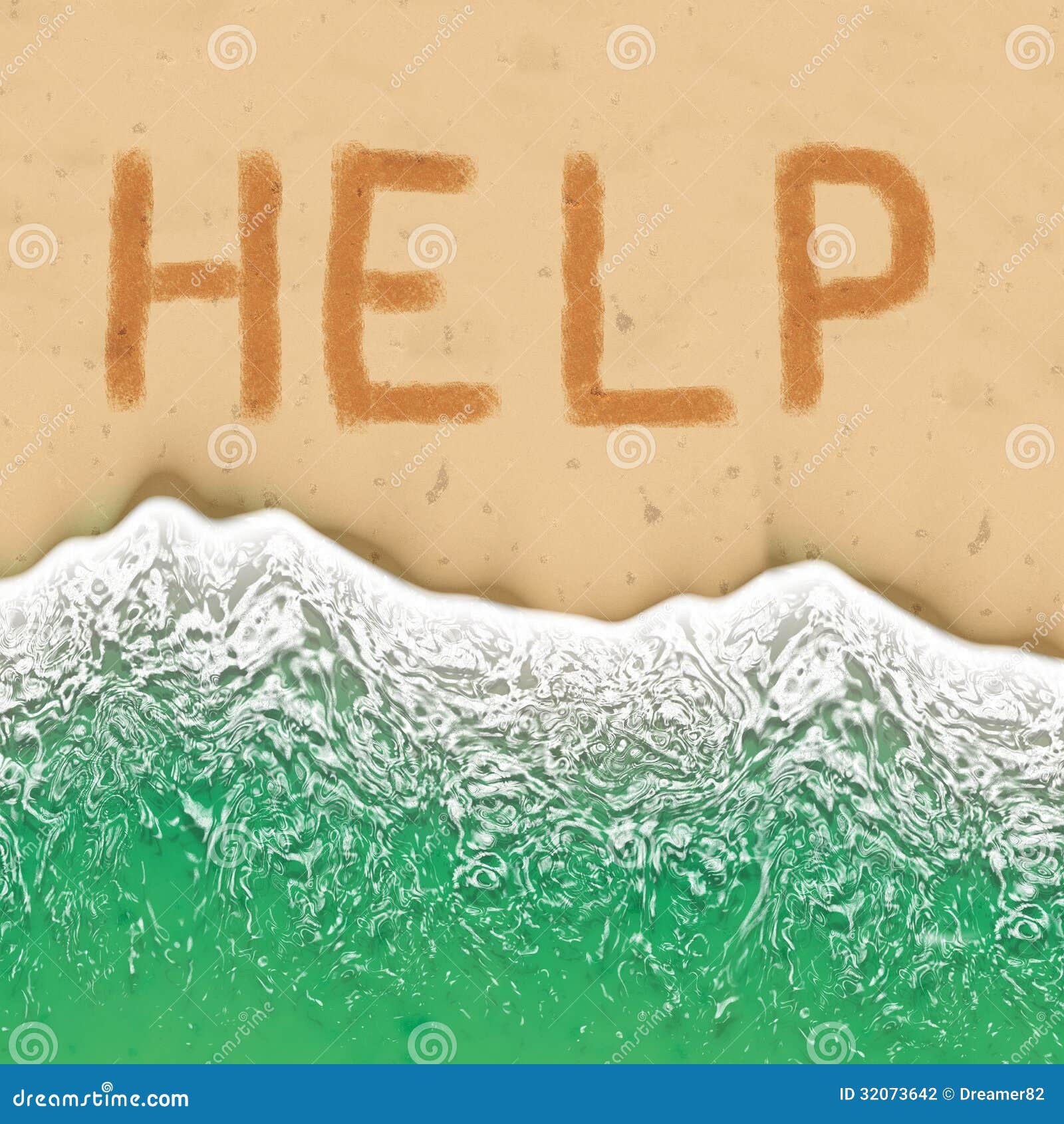 Help Sign on the beach. stock illustration. Illustration of adventure ...