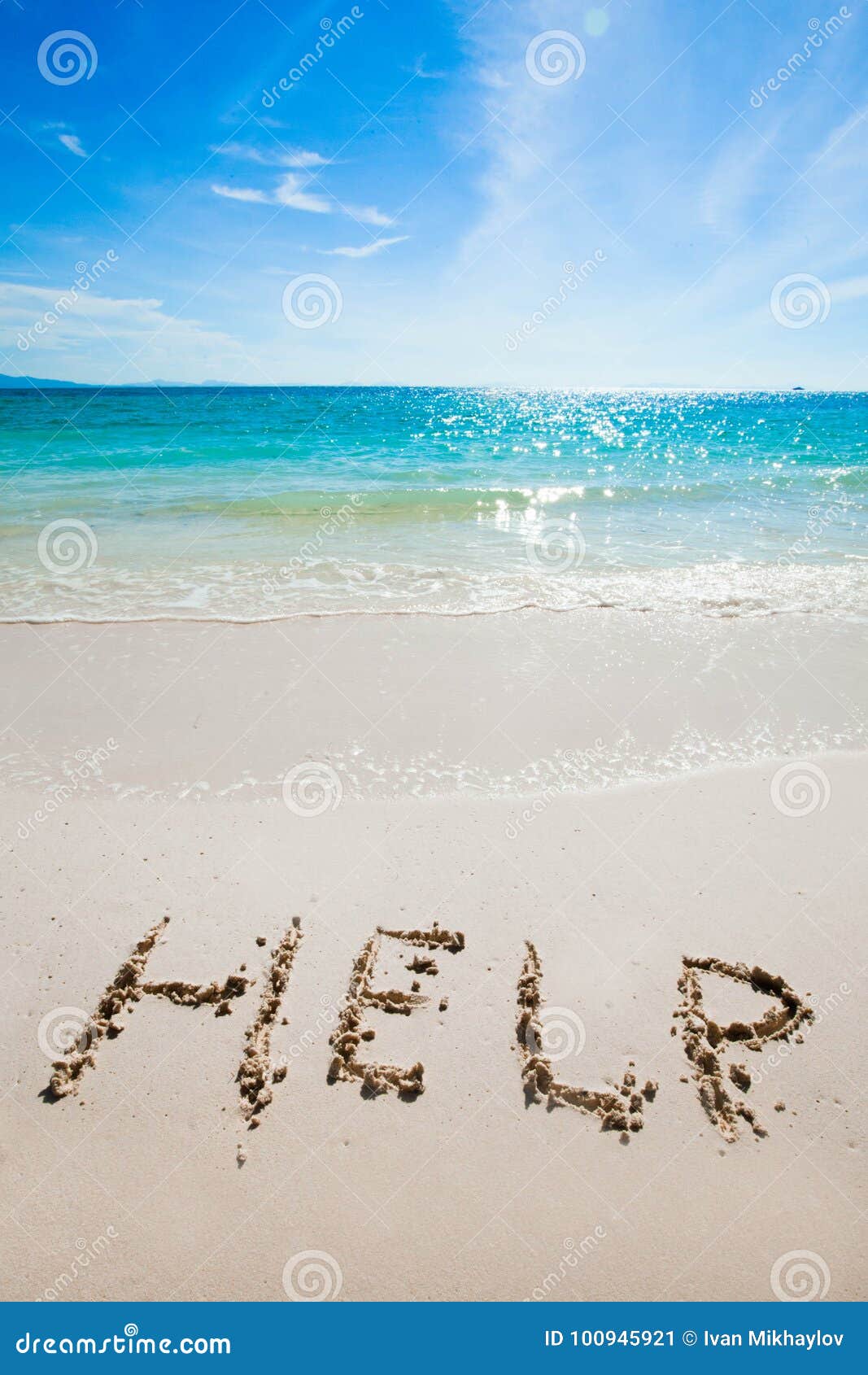 Help Sign on the beach stock image. Image of conceptual - 100945921
