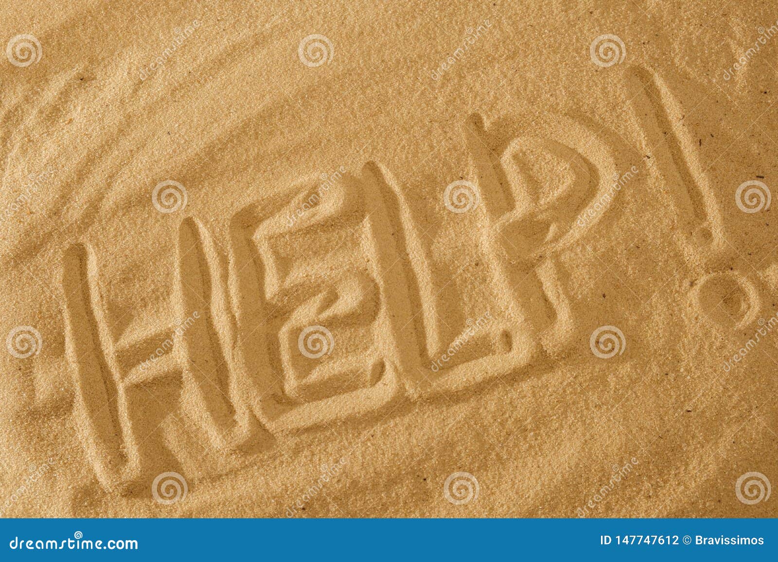 Help Text Sign on the Beach Stock Photo - Image of summer, background ...