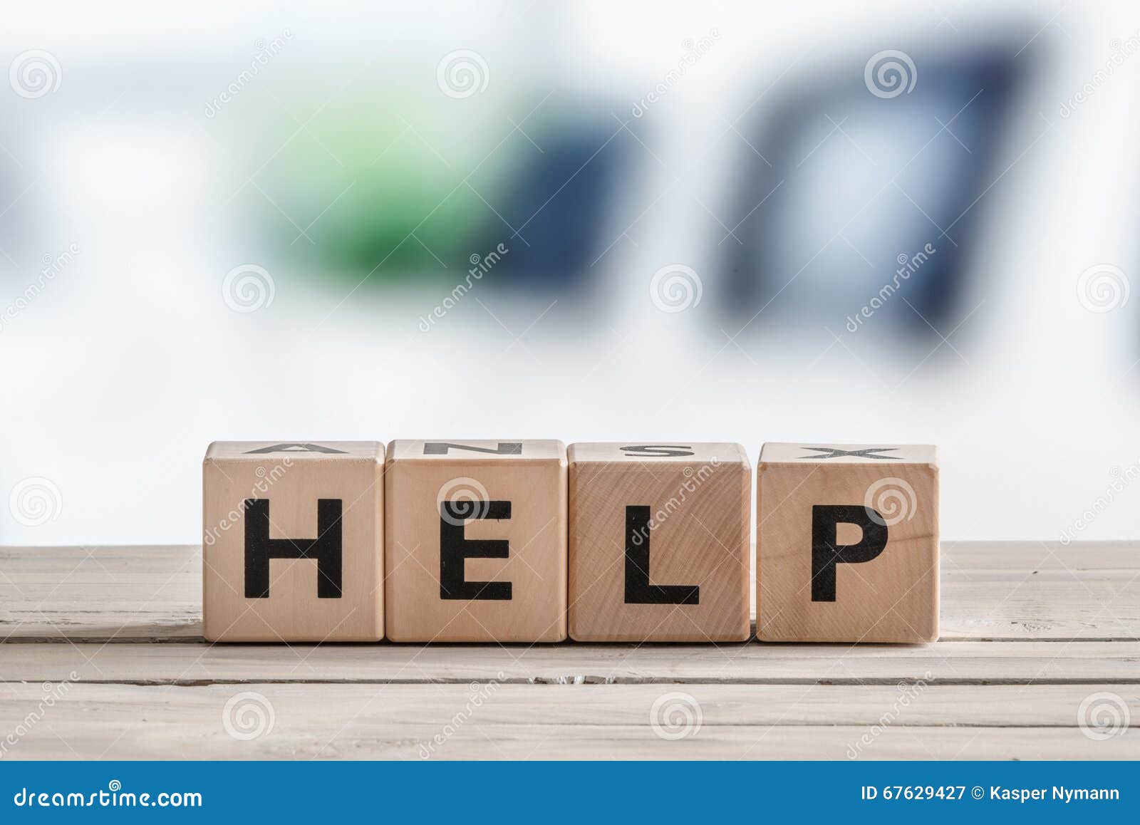 Help Sign on a Wooden Table Stock Image - Image of color, answer: 67629427