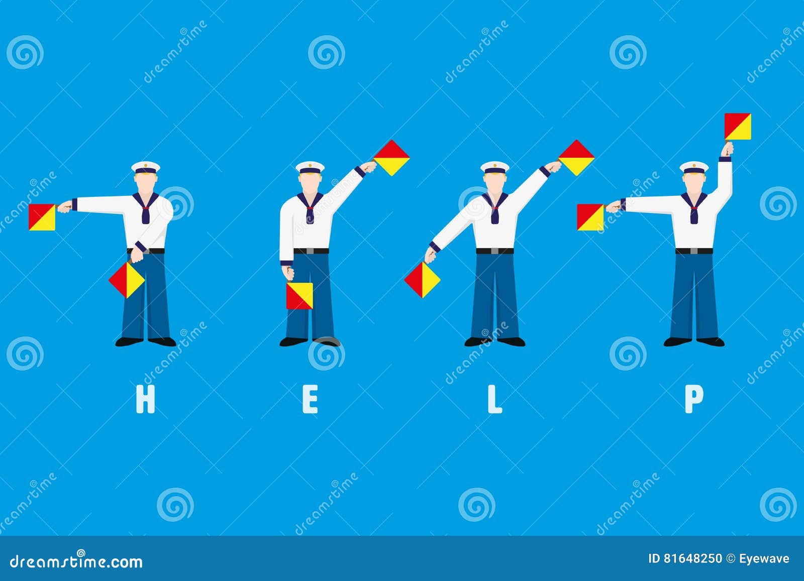 Help Signal Shown with Flag Semaphore System Stock Vector ... Help Signal Shown with Flag Semaphore System Stock Vector ...