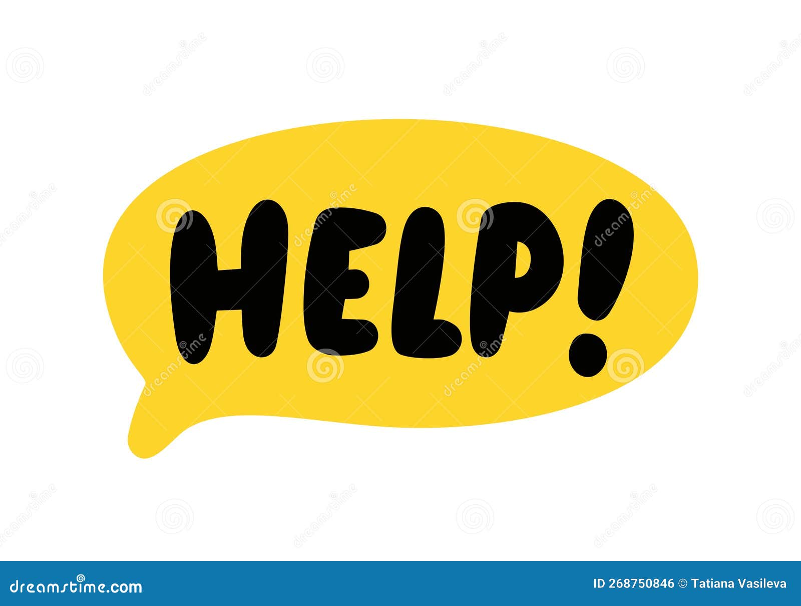 HELP Speech Bubble. Help Text. Hand Drawn Quote. Mental Health. Balloon ...