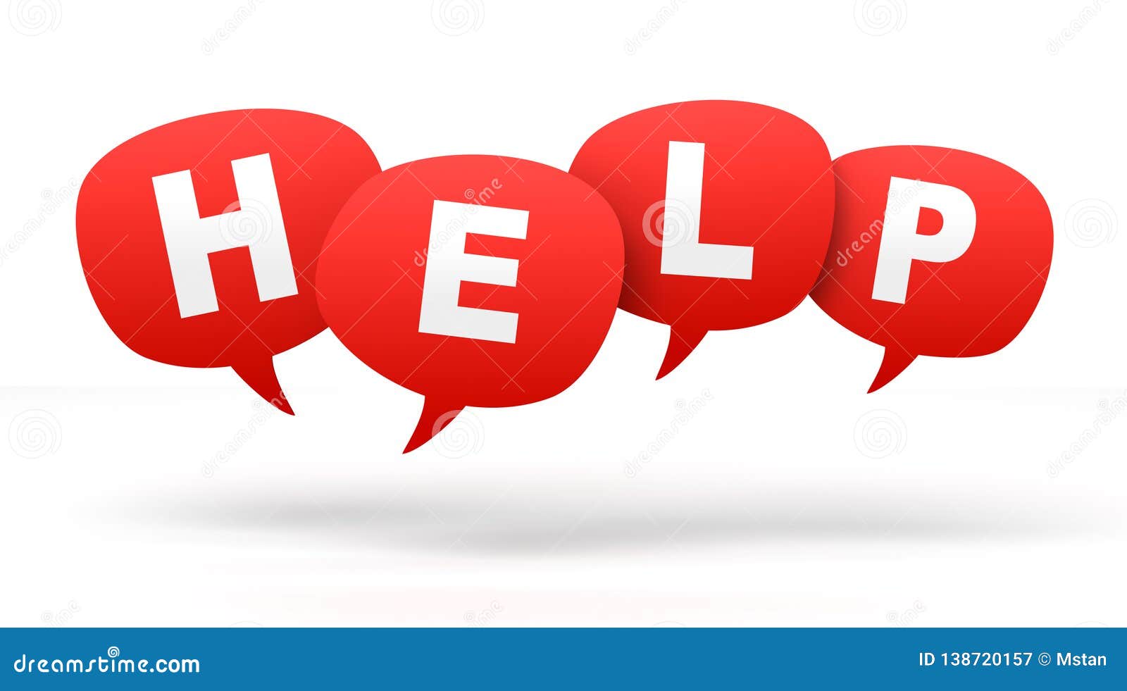 Help Speech Bubbles 3d Concept Illustration Stock Illustration ...