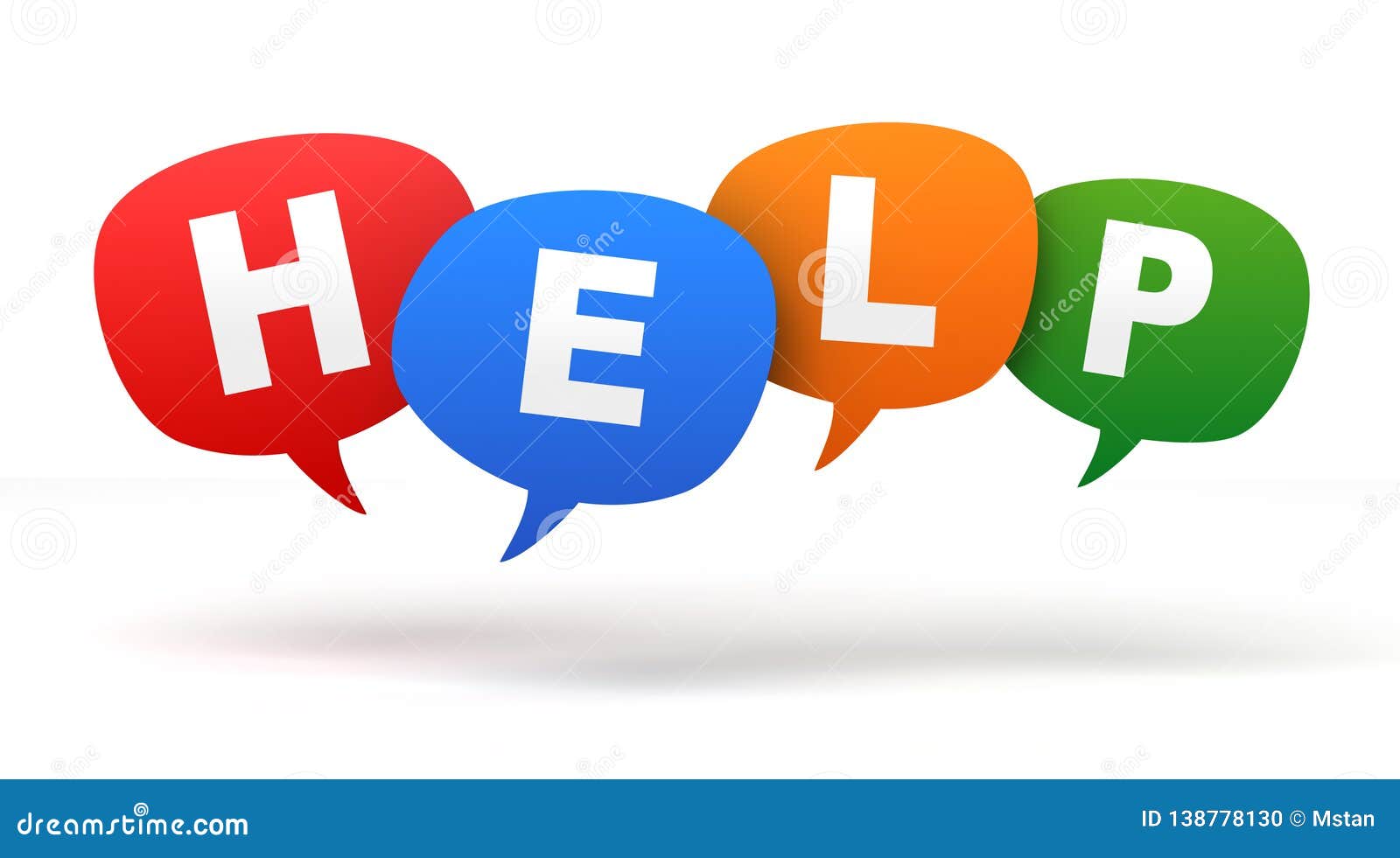 Help Speech Bubbles 3d Concept Illustration Stock Illustration ...