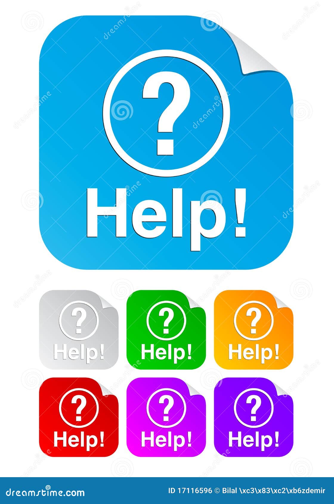 Help,square stickers stock vector. Illustration of vinyl - 17116596