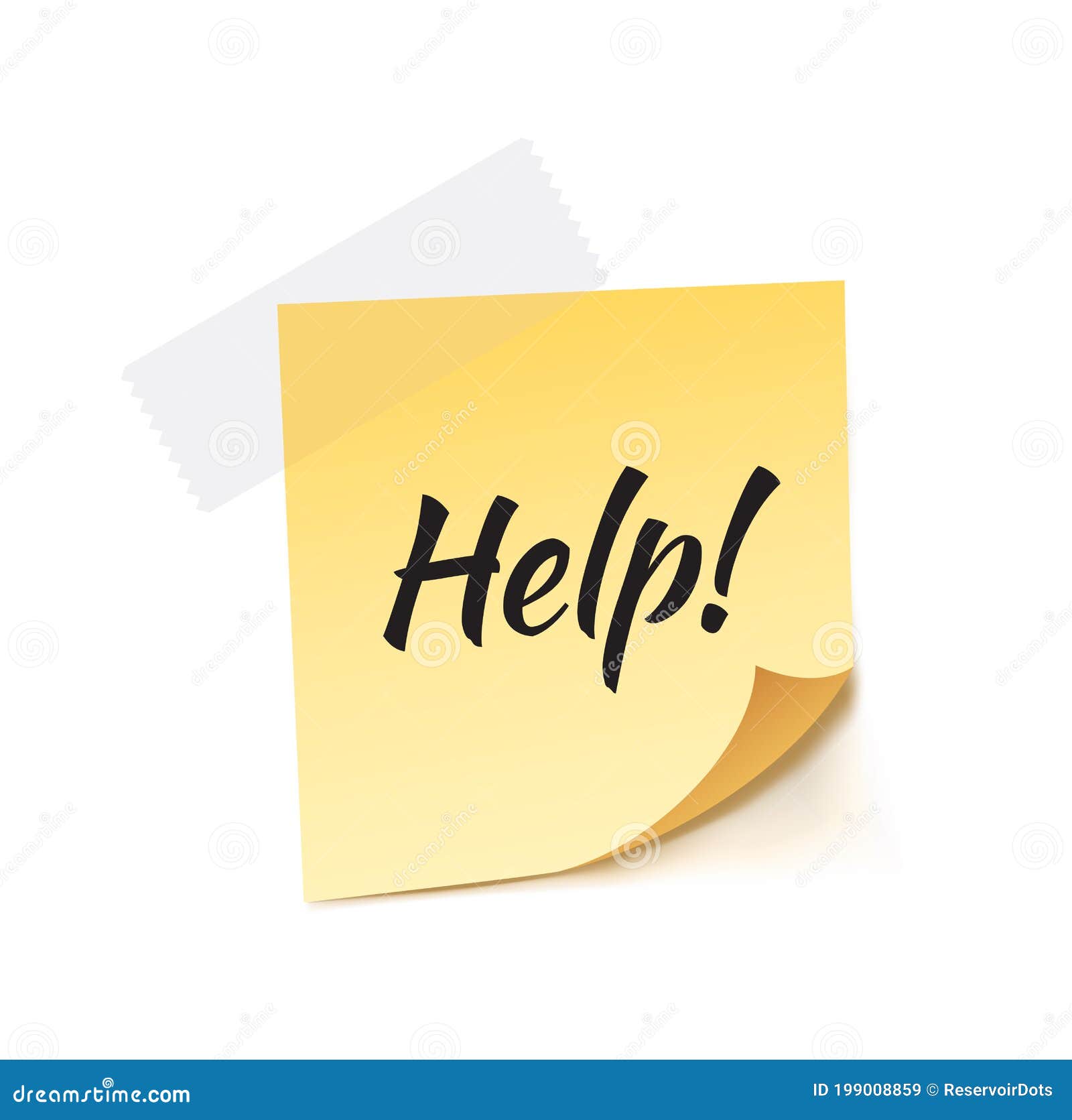 Help! Stick Note Vector Illustration Stock Vector - Illustration of ...