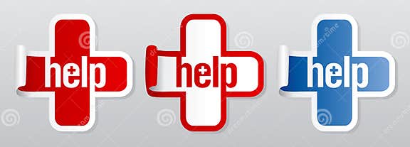 Help stickers. stock vector. Illustration of emergency - 17952825