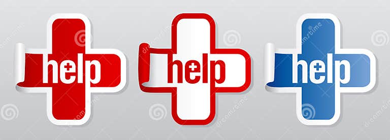 Help stickers. stock vector. Illustration of emergency - 17952825