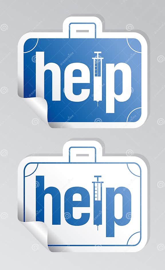Help stickers set. stock vector. Illustration of cross - 17952828