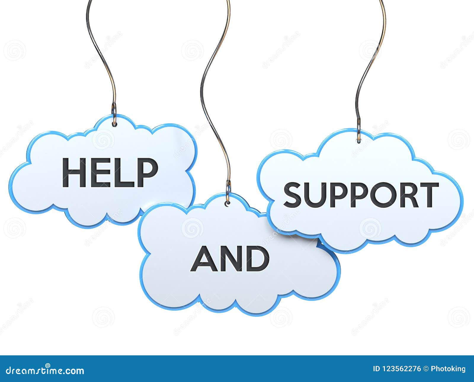Help and Support on Cloud Banner Stock Illustration - Illustration of ...