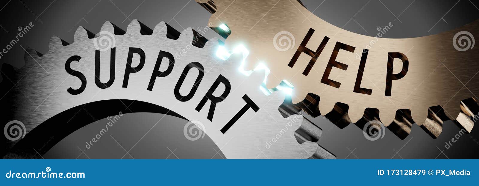 Help, Support - Typographical Gears Concept Stock Illustration ...