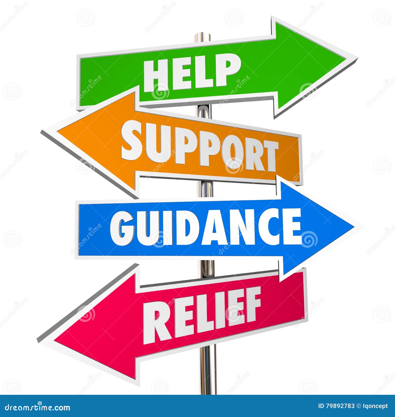 Help Support Guidance Relief Assistance Words Signs Stock Illustration ...