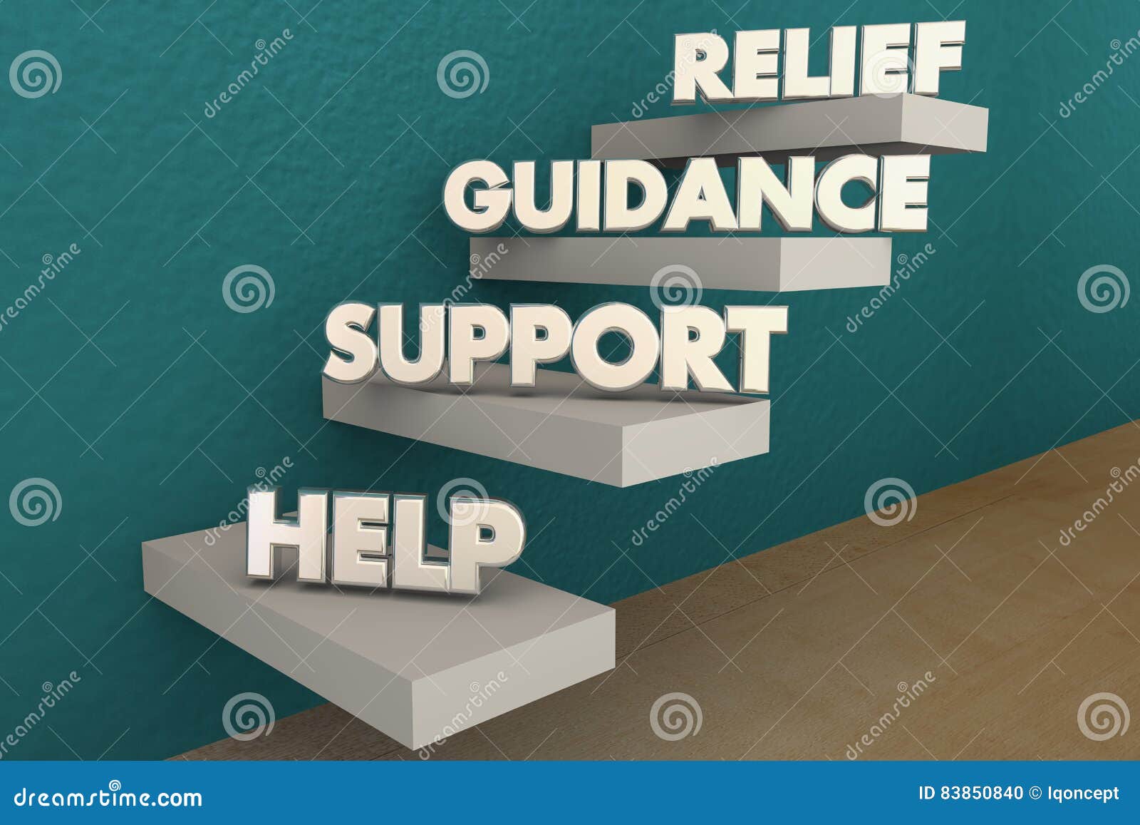 Help Support Guidance Relief Steps Words Stock Illustration ...