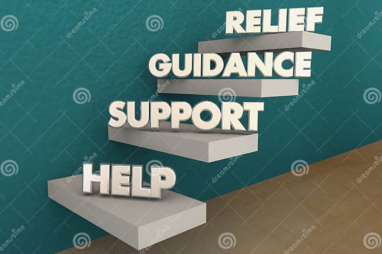 Help Support Guidance Relief Steps Words Stock Illustration ...