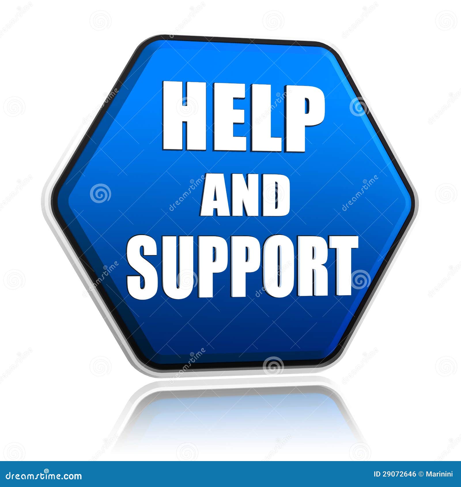 Help And Support In Hexagon Button Royalty Free Stock Image - Image ...