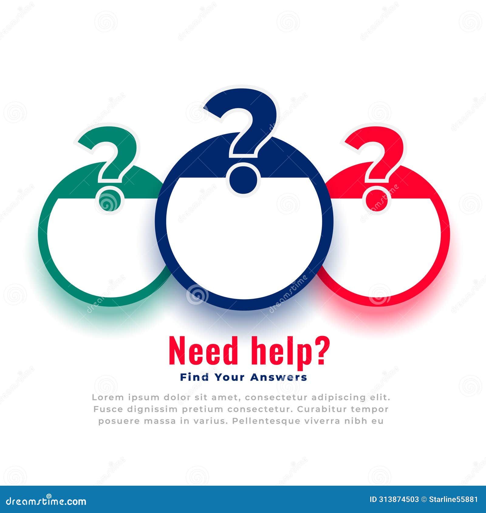 Help and Support Question Mark Web Template Stock Vector - Illustration ...