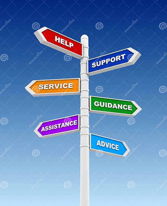Help and Support Signs 3d Illustration Stock Illustration ...