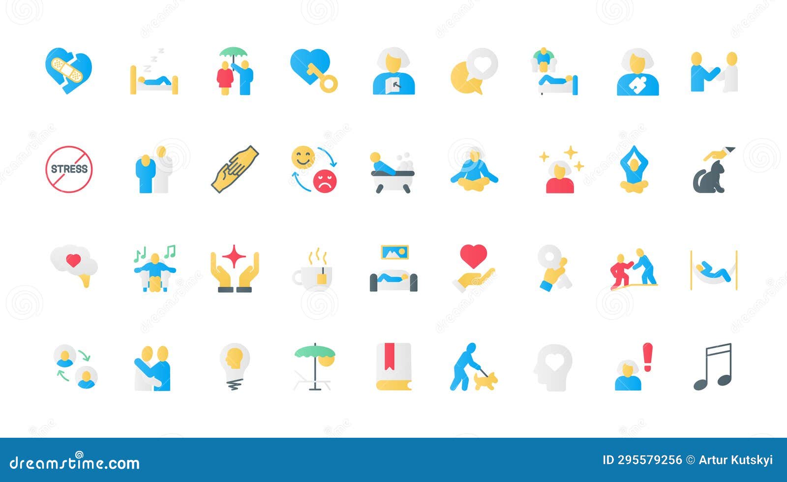 Wellbeing Icons In Speech Bubbles, Cartoon Style Vector Illustrations ...