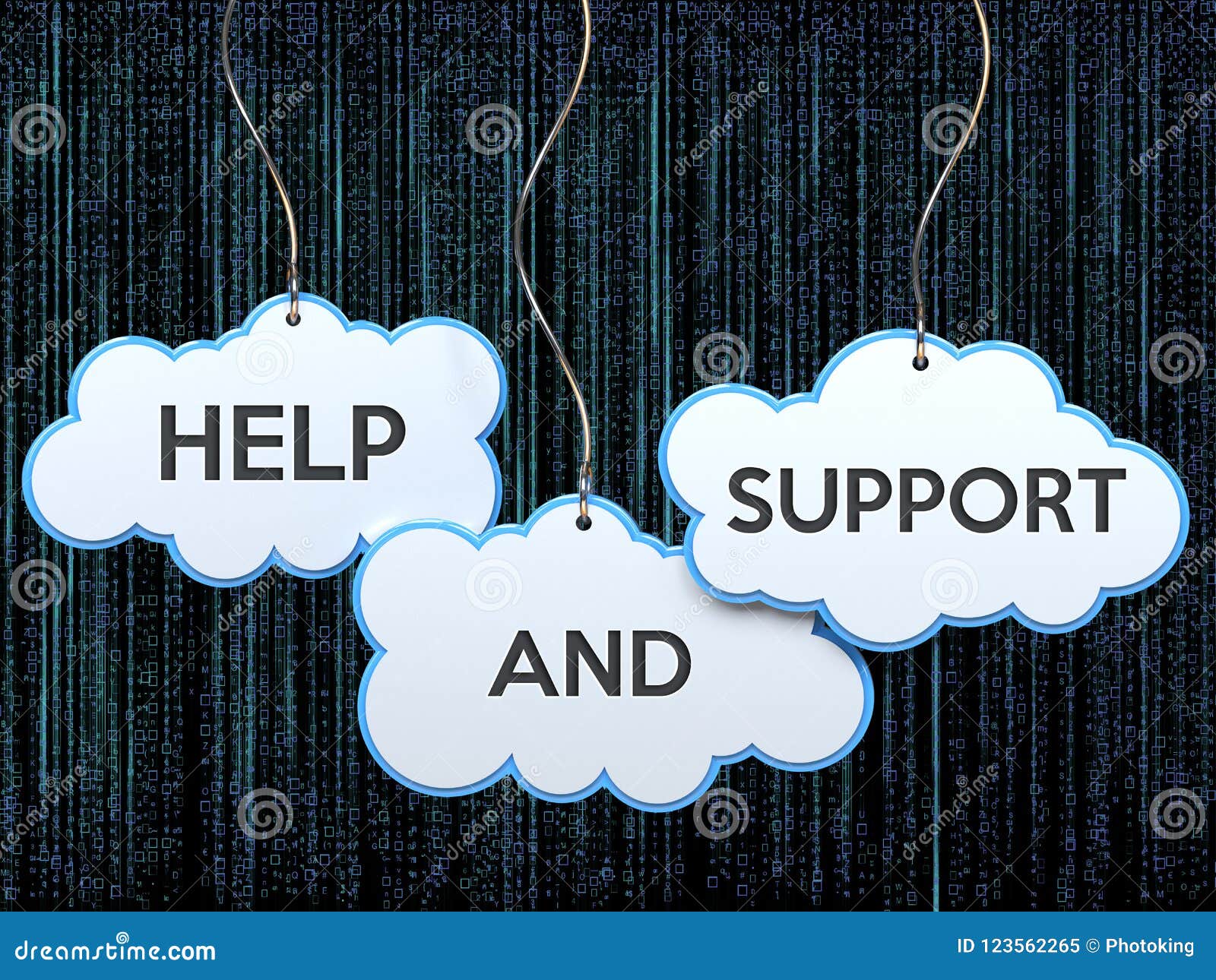 Help and Support on Cloud Banner Stock Illustration - Illustration of ...
