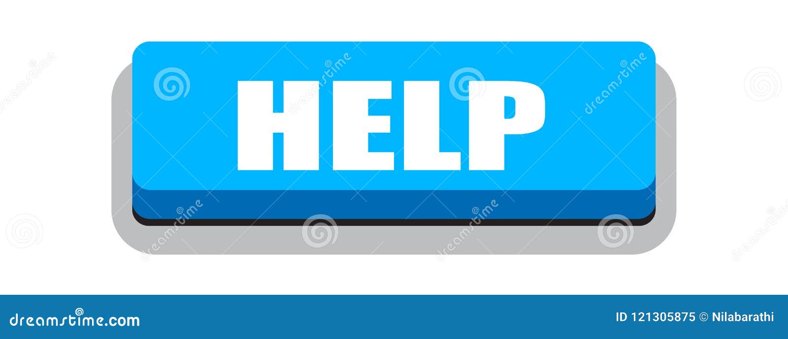 Help button blue stock illustration. Illustration of element - 121305875