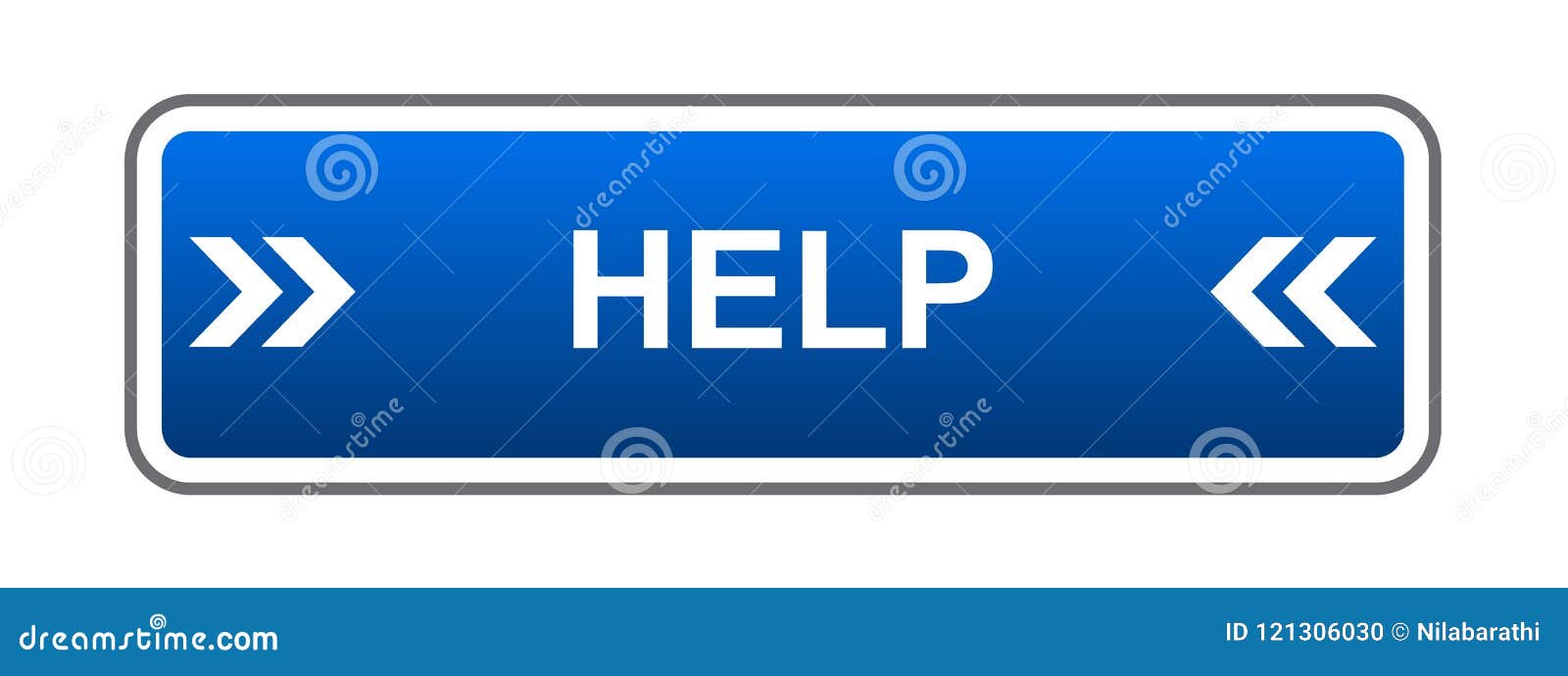 Help button blue stock illustration. Illustration of available - 121306030