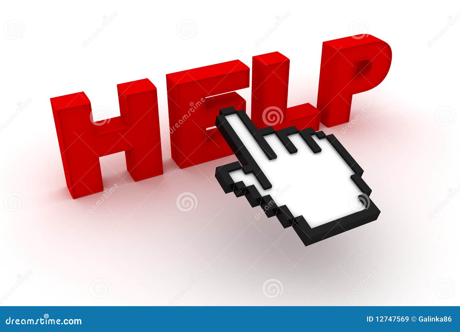 Help Text with Computer Cursor Stock Illustration - Illustration of ...