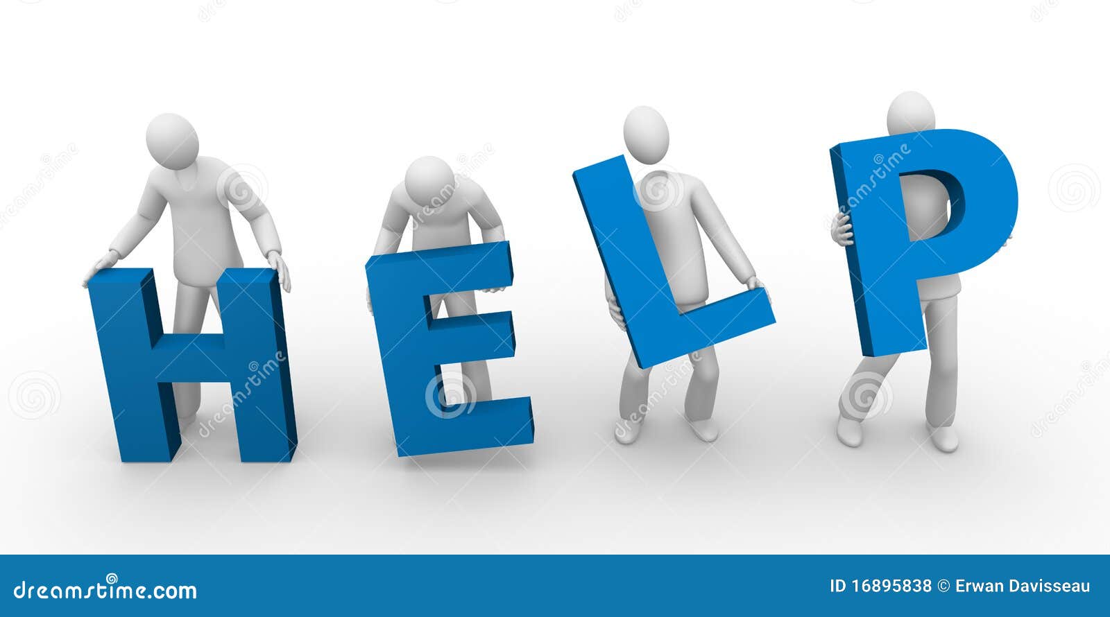 Help text holding by men stock illustration. Illustration of teamwork ...