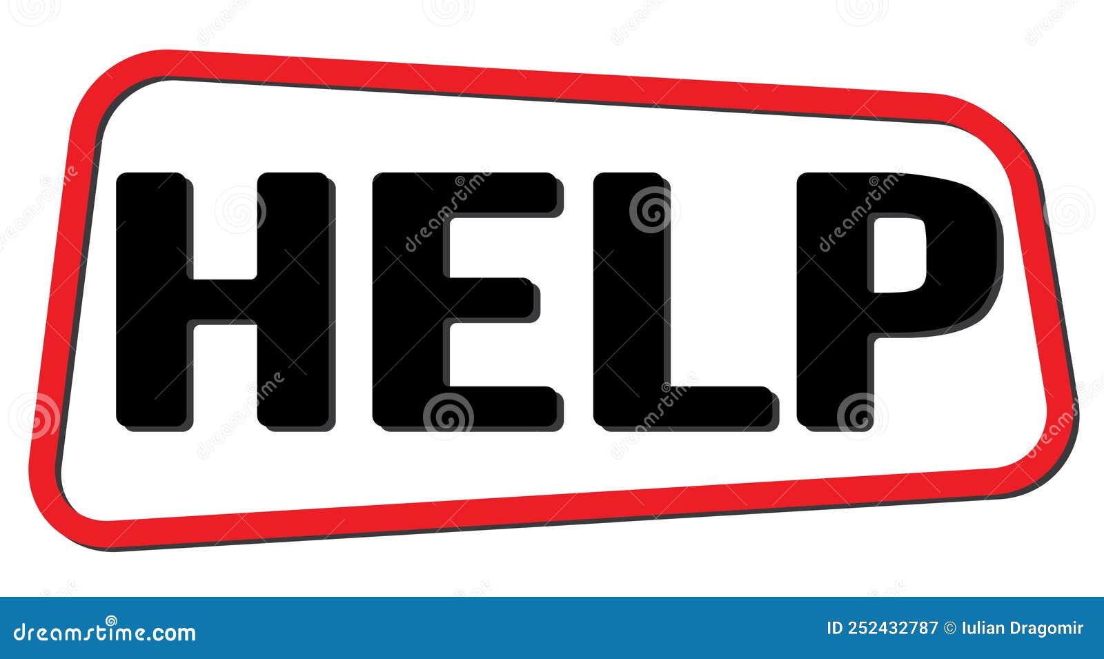 HELP Text on Red-black Trapeze Stamp Sign Stock Illustration ...