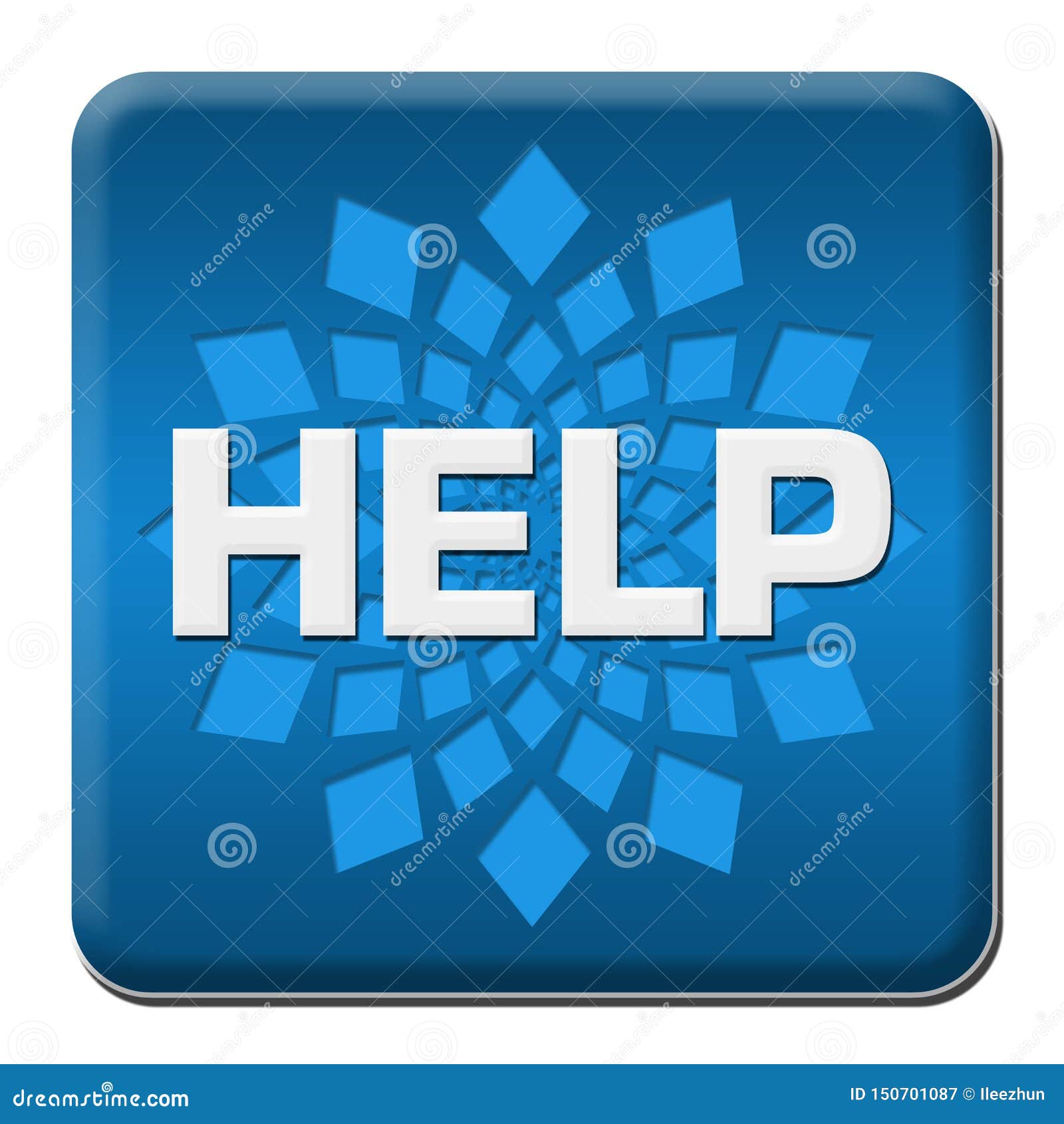 Help Blue Rounded Square with Element Stock Illustration - Illustration ...