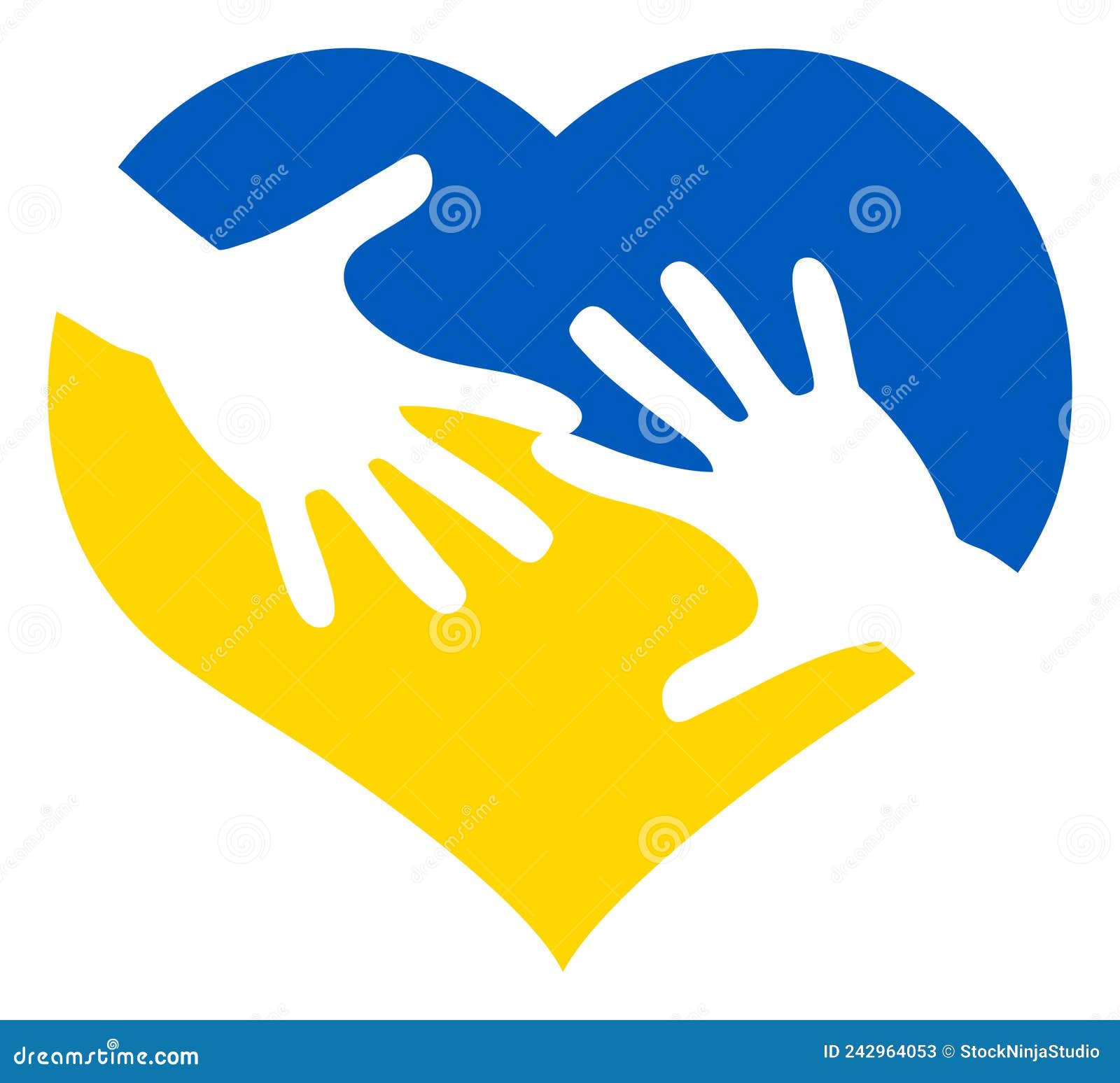 Help Ukraine. Two Hands on Heart Symbol. Save Ukraine. Ukraine Vector ...