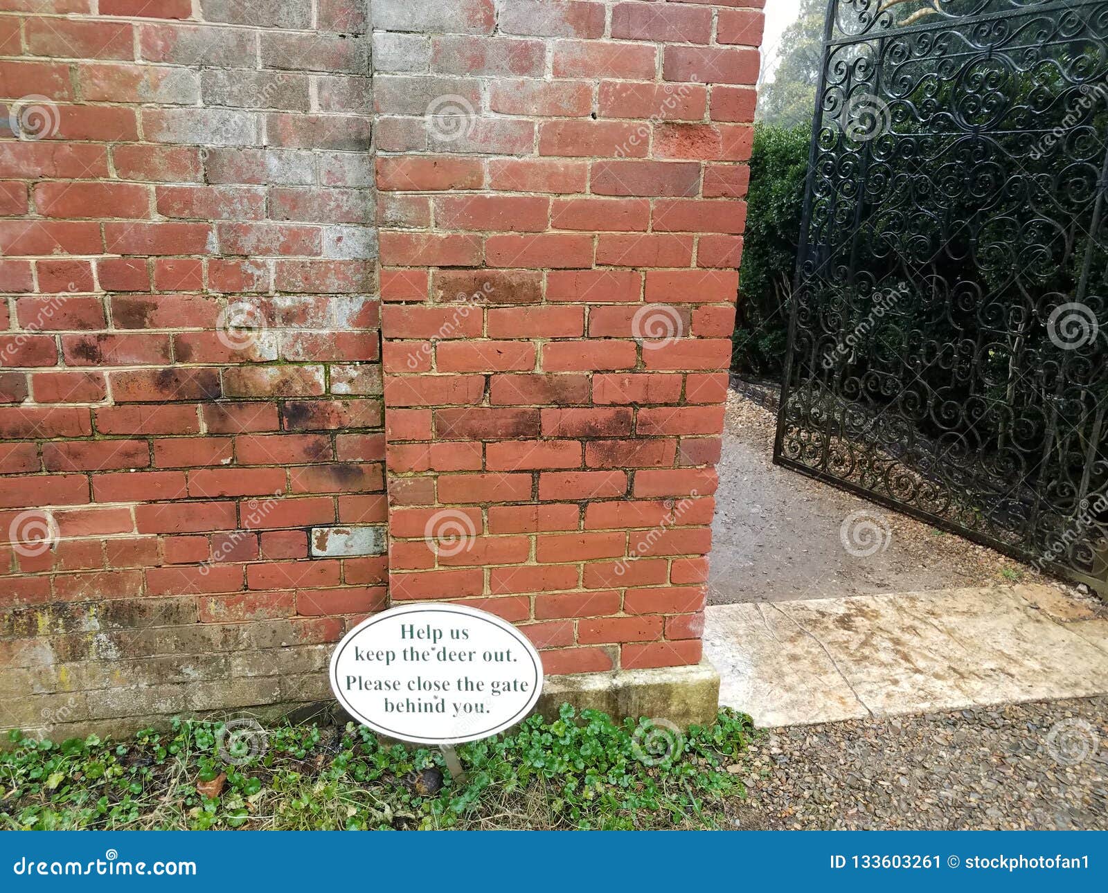 Help Us Keep the Deer Out Please Close Gate Behind You Sign Stock Image ...