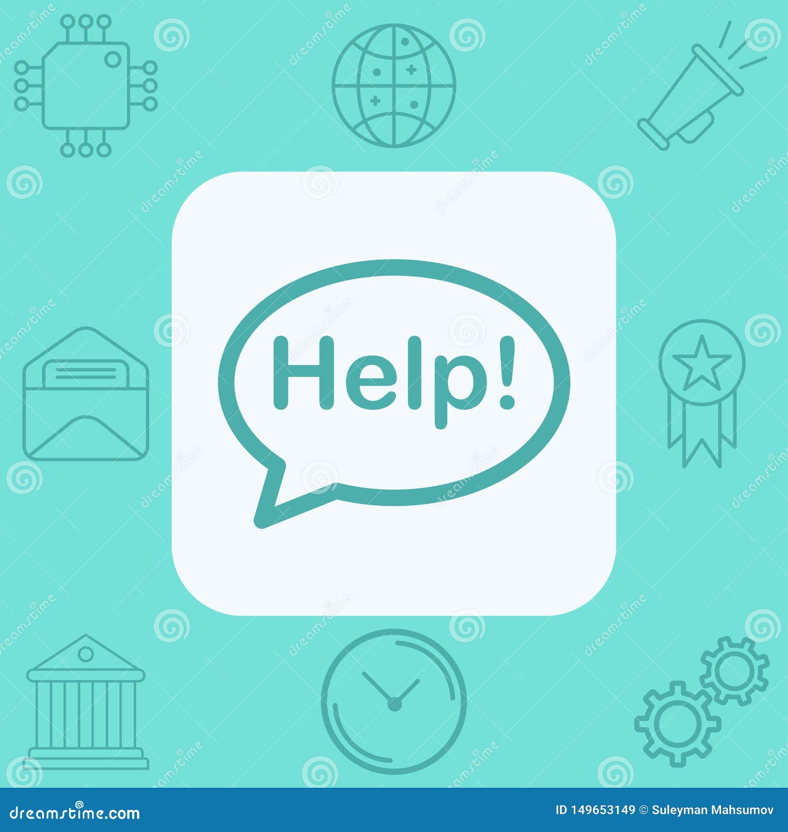 Help Vector Icon Sign Symbol Stock Vector - Illustration of business ...