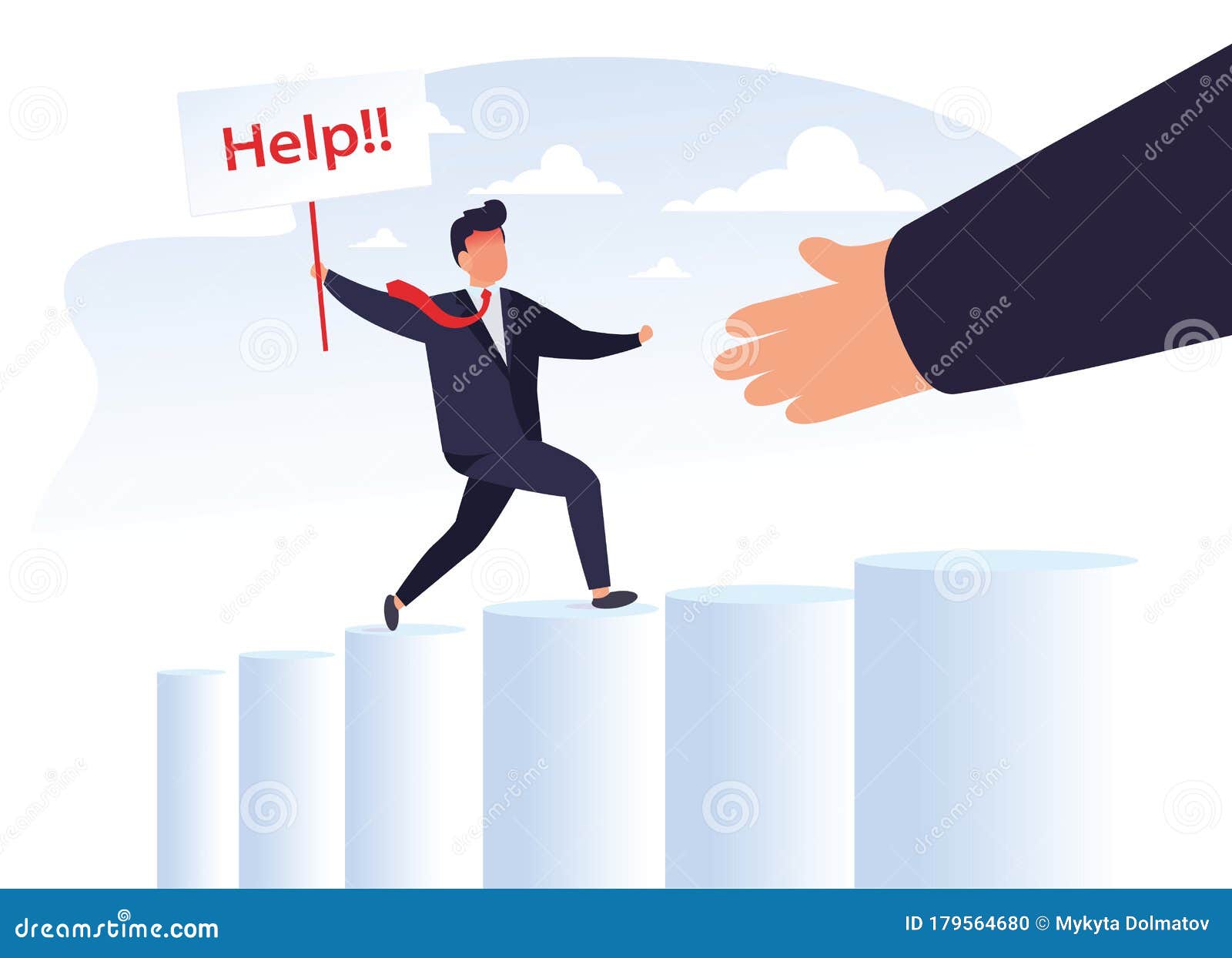 Help Vector Illustration. Flat Tiny Emergency Assistance Person Concept ...