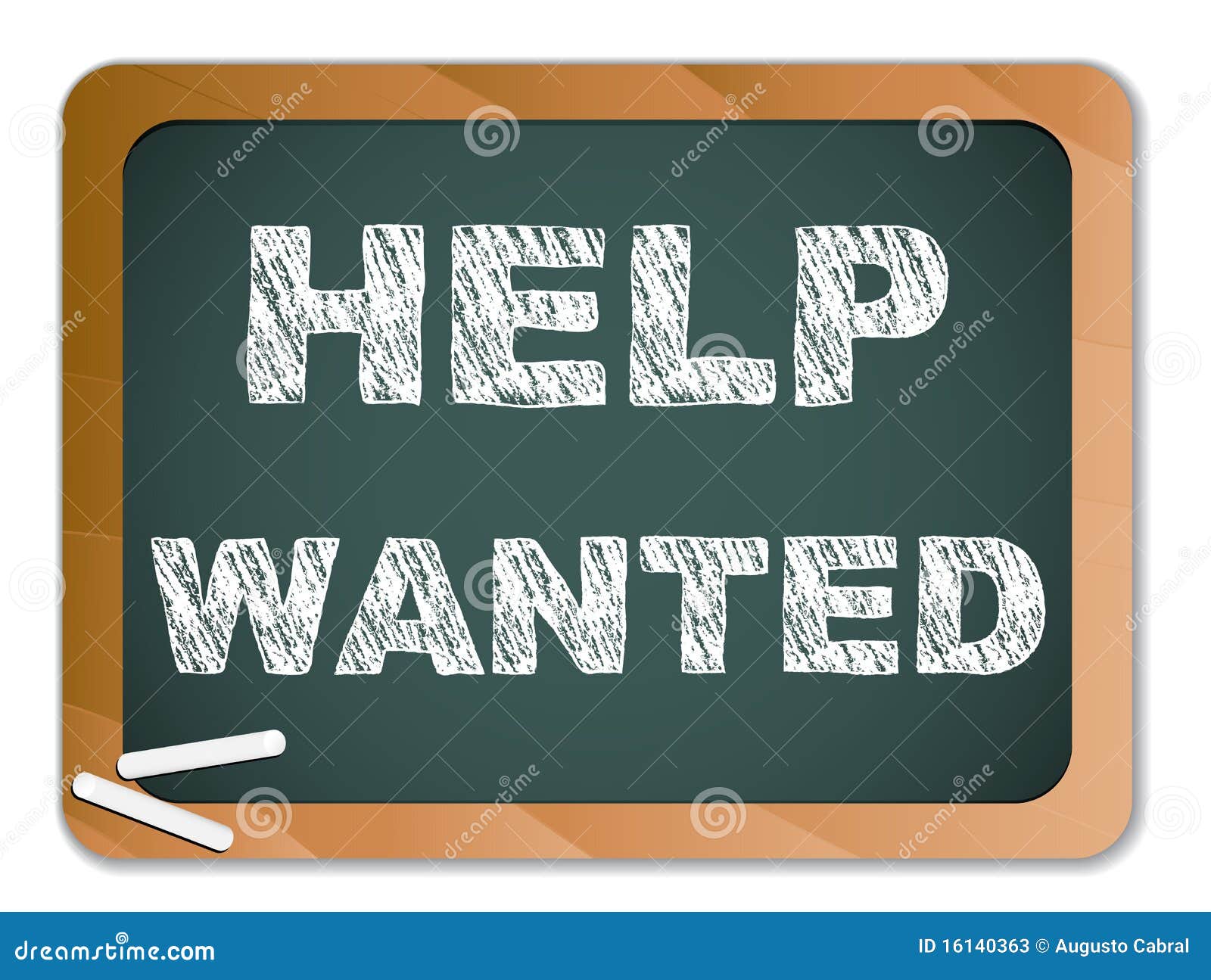 Help Wanted on Chalk Blackboard Stock Vector - Illustration of blank ...
