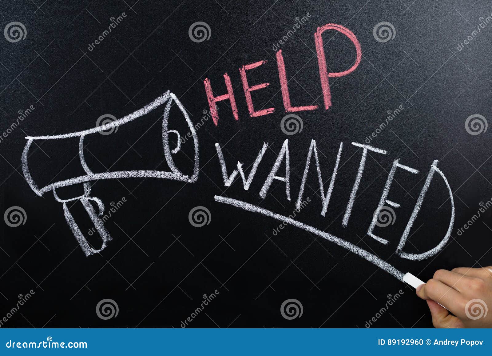 Help Wanted Concept Written on Blackboard Stock Photo - Image of ...