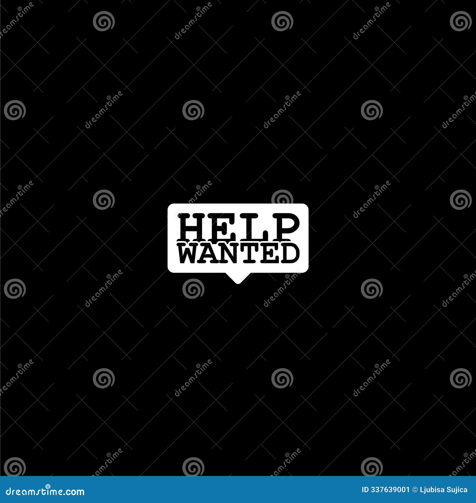 Help Wanted Icon Isolated on Dark Background Stock Vector ...