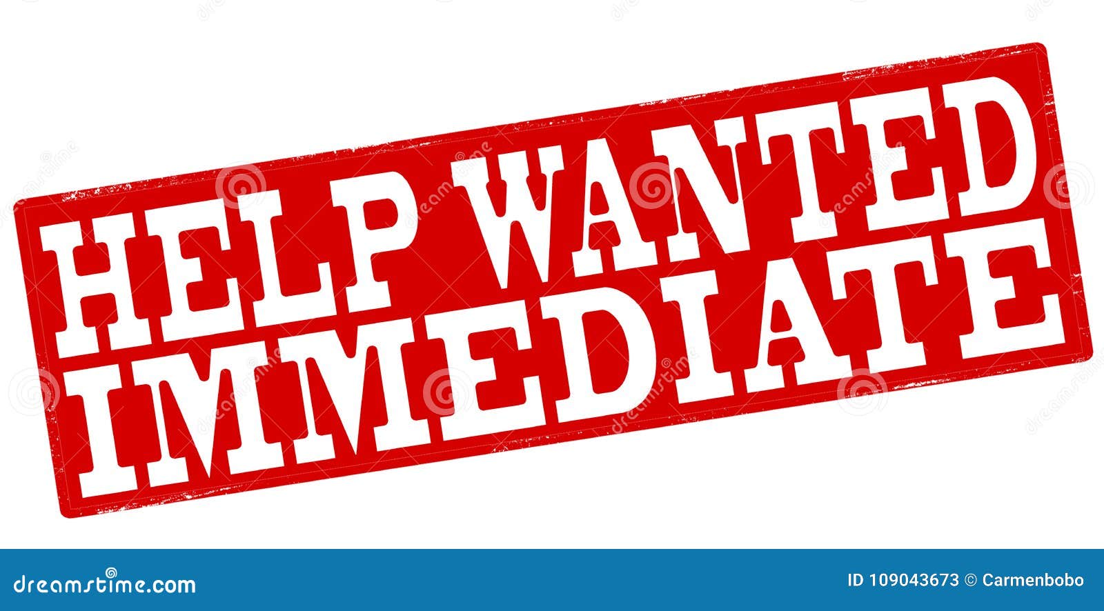 Help wanted immediate stock illustration. Illustration of white - 109043673