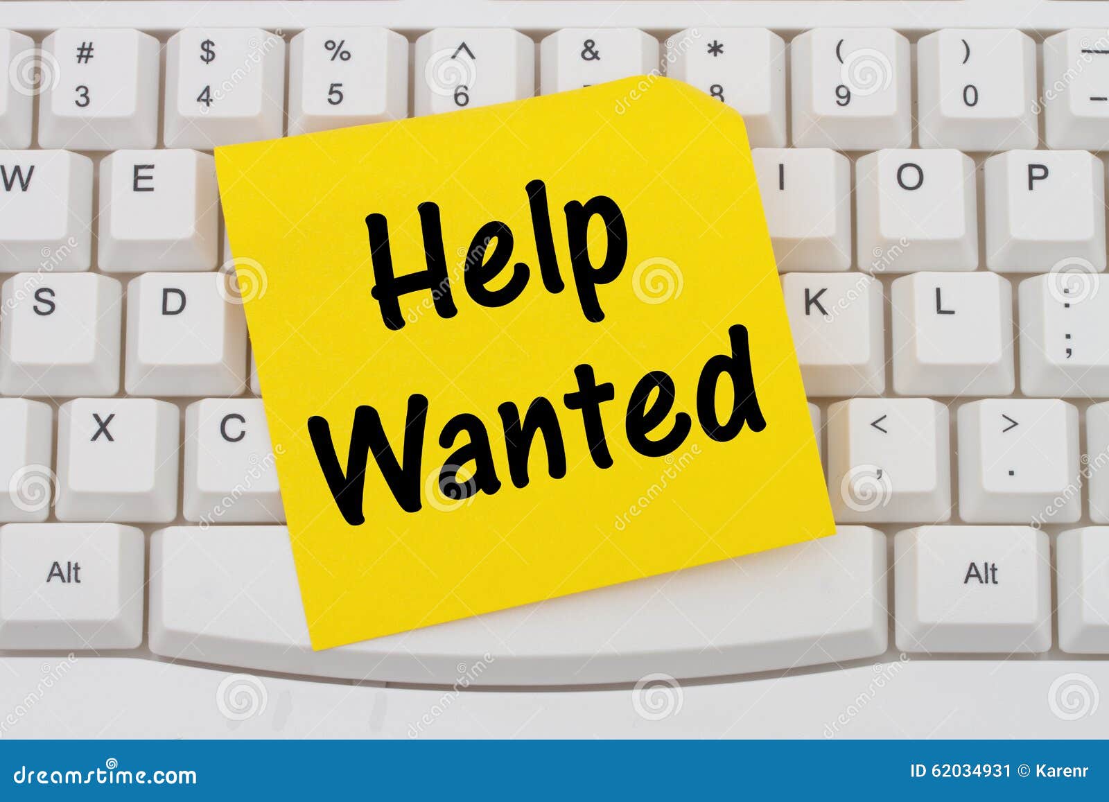 Help Wanted Internet Application, Computer Keyboard and Sticky N Stock ...